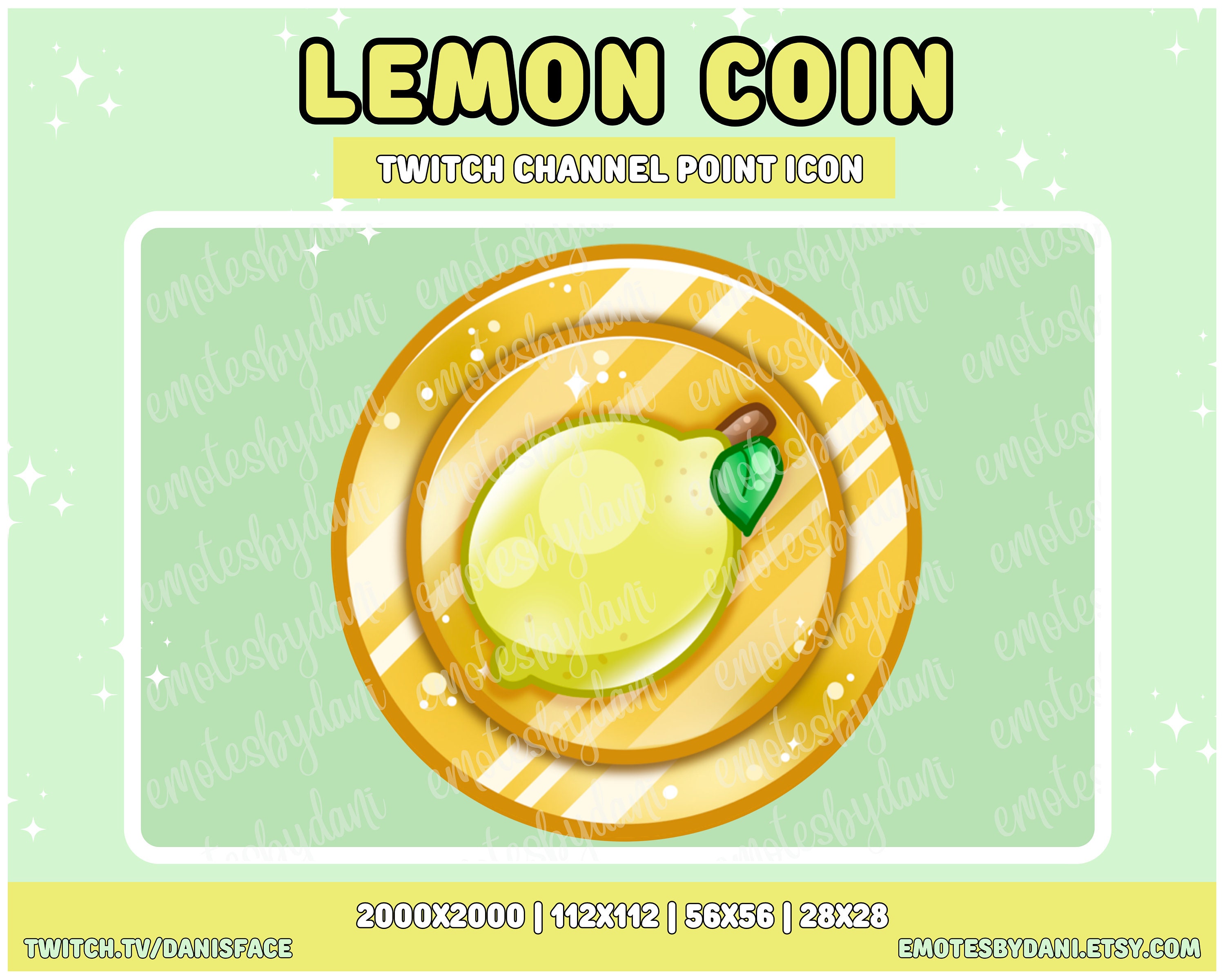 Lemon Channel Point Icon Twitch Channel Point Coin Fruit Emote - Etsy