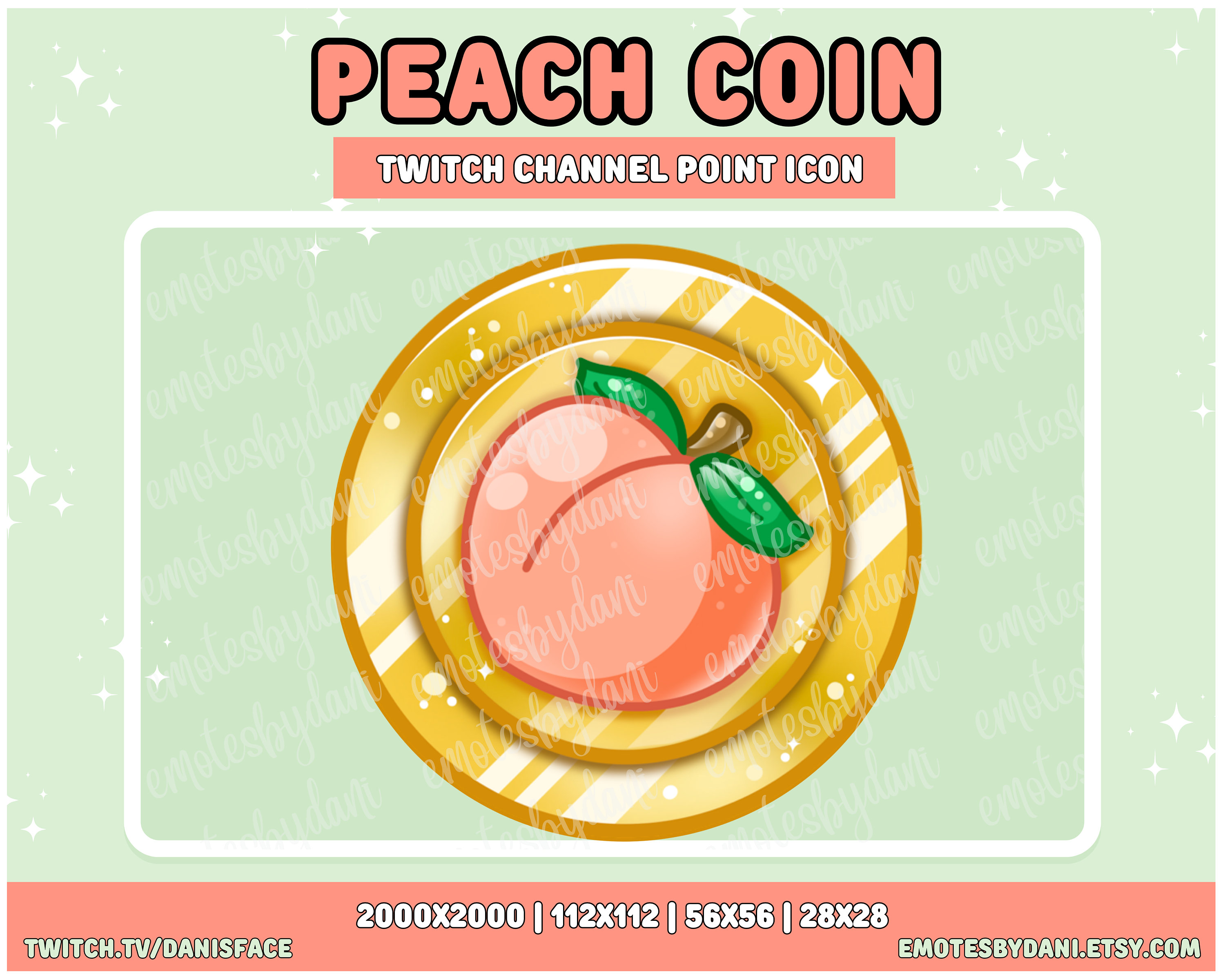 Peach Channel Point Icon | Twitch Channel Point Coin | Fruit Emote - Etsy