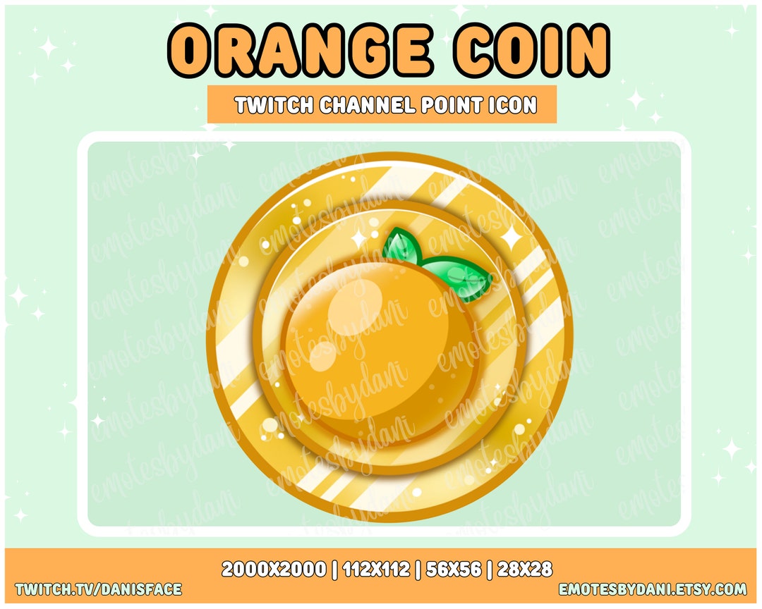 Orange Channel Point Icon | Twitch Channel Point Coin | Fruit Emote - Etsy