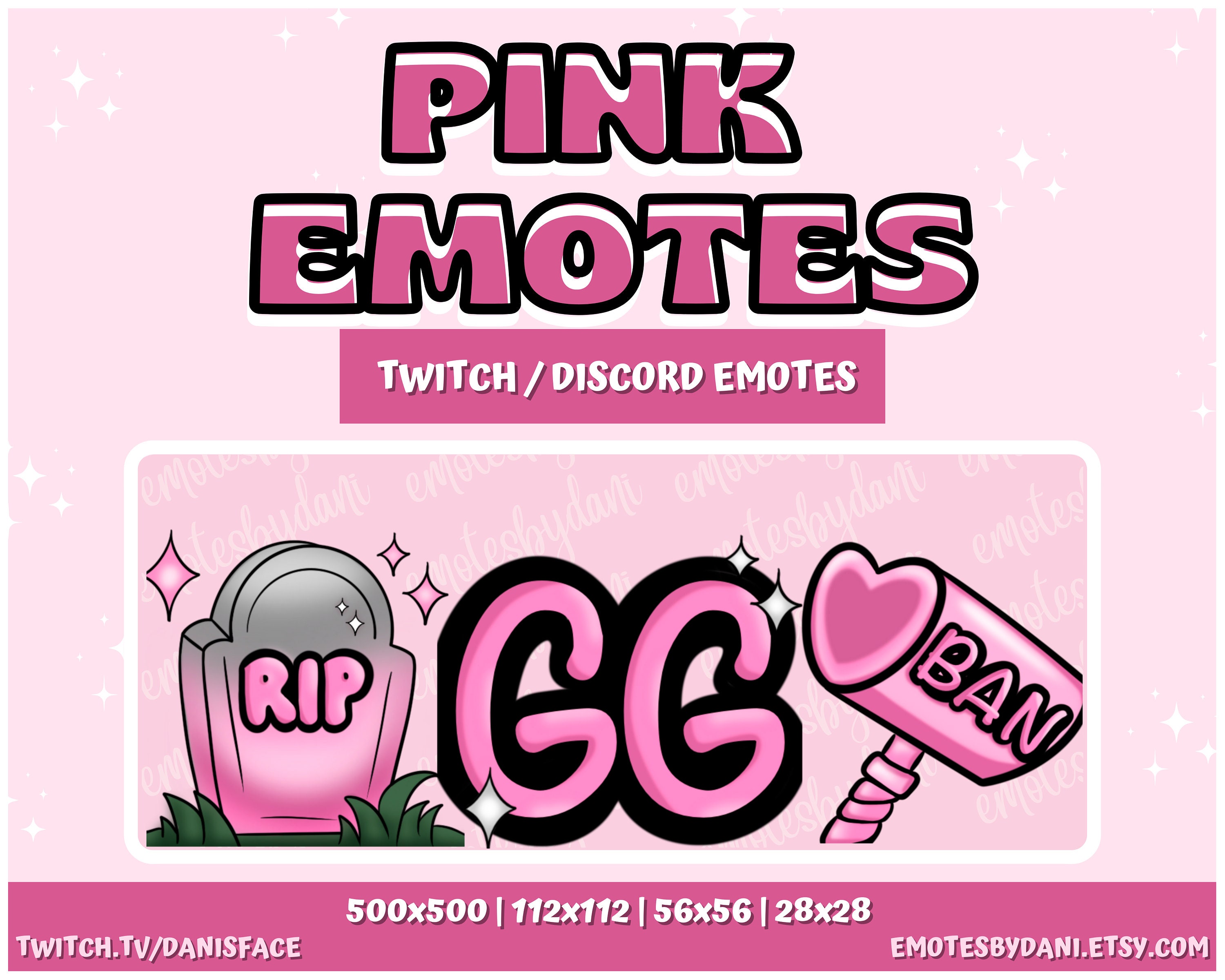 Pink Girly Twitch Emotes | Twitch & Discord Emotes - Etsy