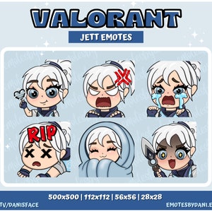 Jett Emotes Valorant Emotes Twitch and Discord Emotes - Etsy