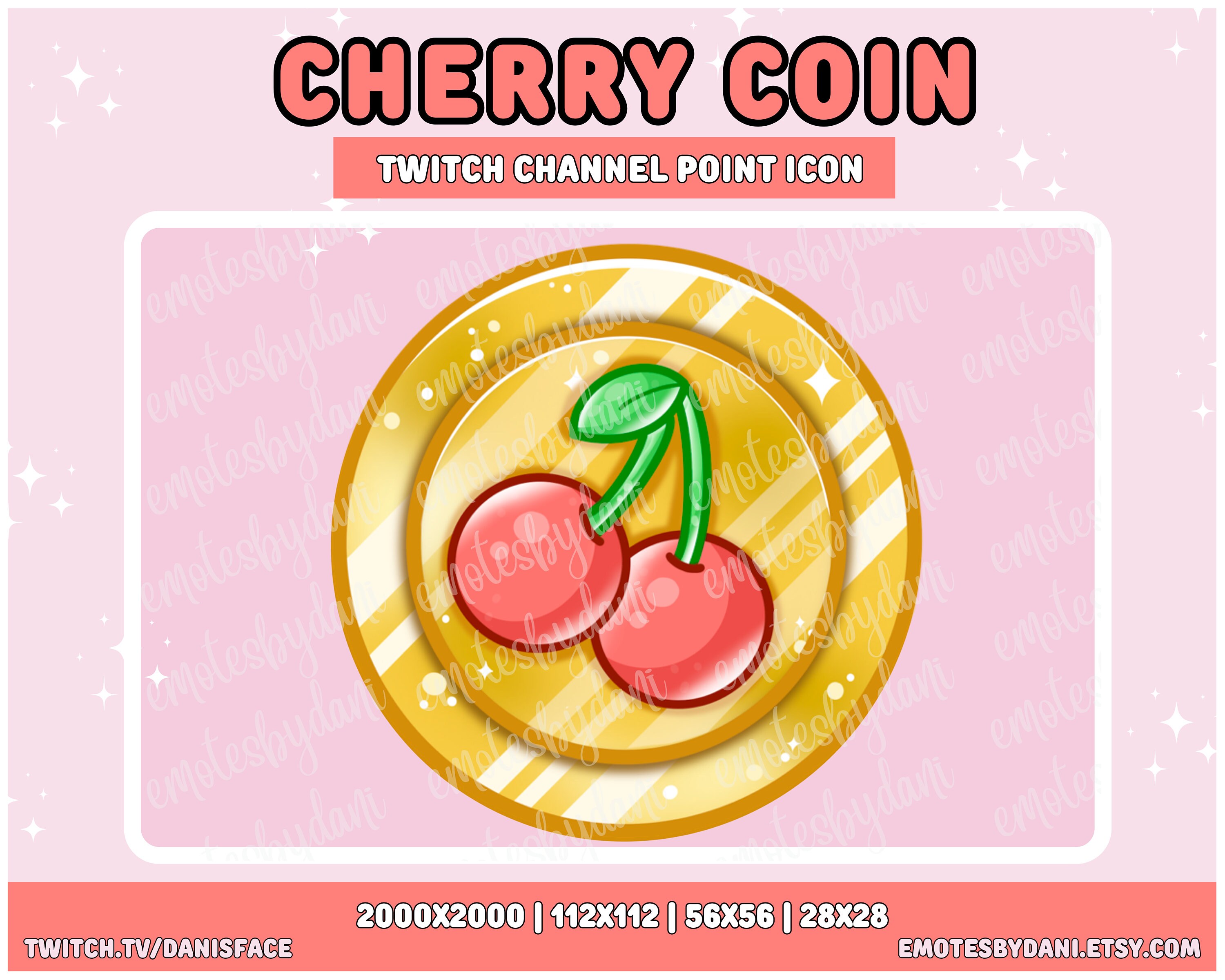 Cherry Channel Point Icon | Twitch Channel Point Coin | Fruit Emote - Etsy