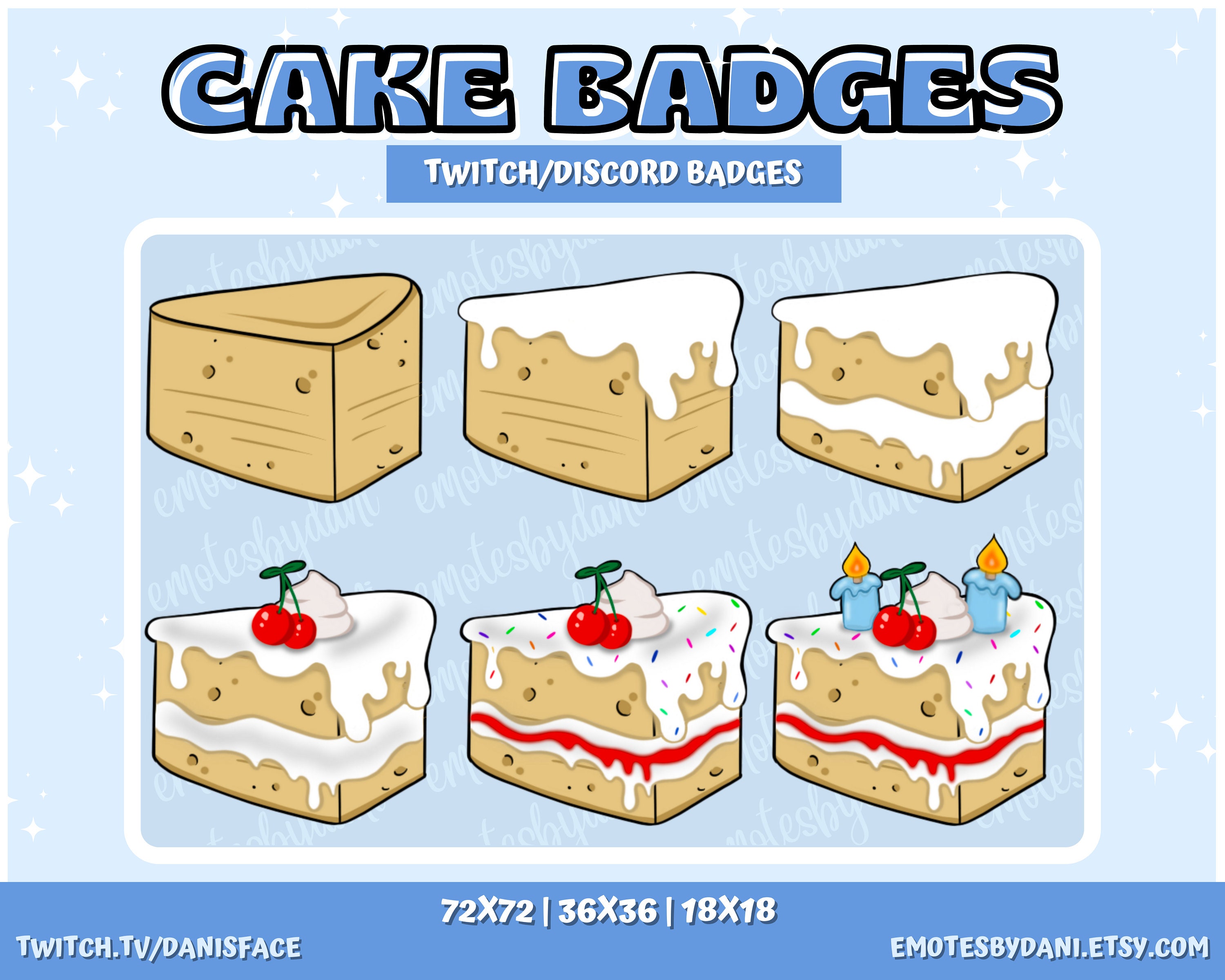 Cake Sub Badges Twitch/discord Badges - Etsy