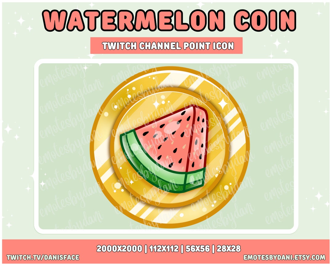 Watermelon Channel Point Icon | Twitch Channel Point Coin | Fruit Emote ...
