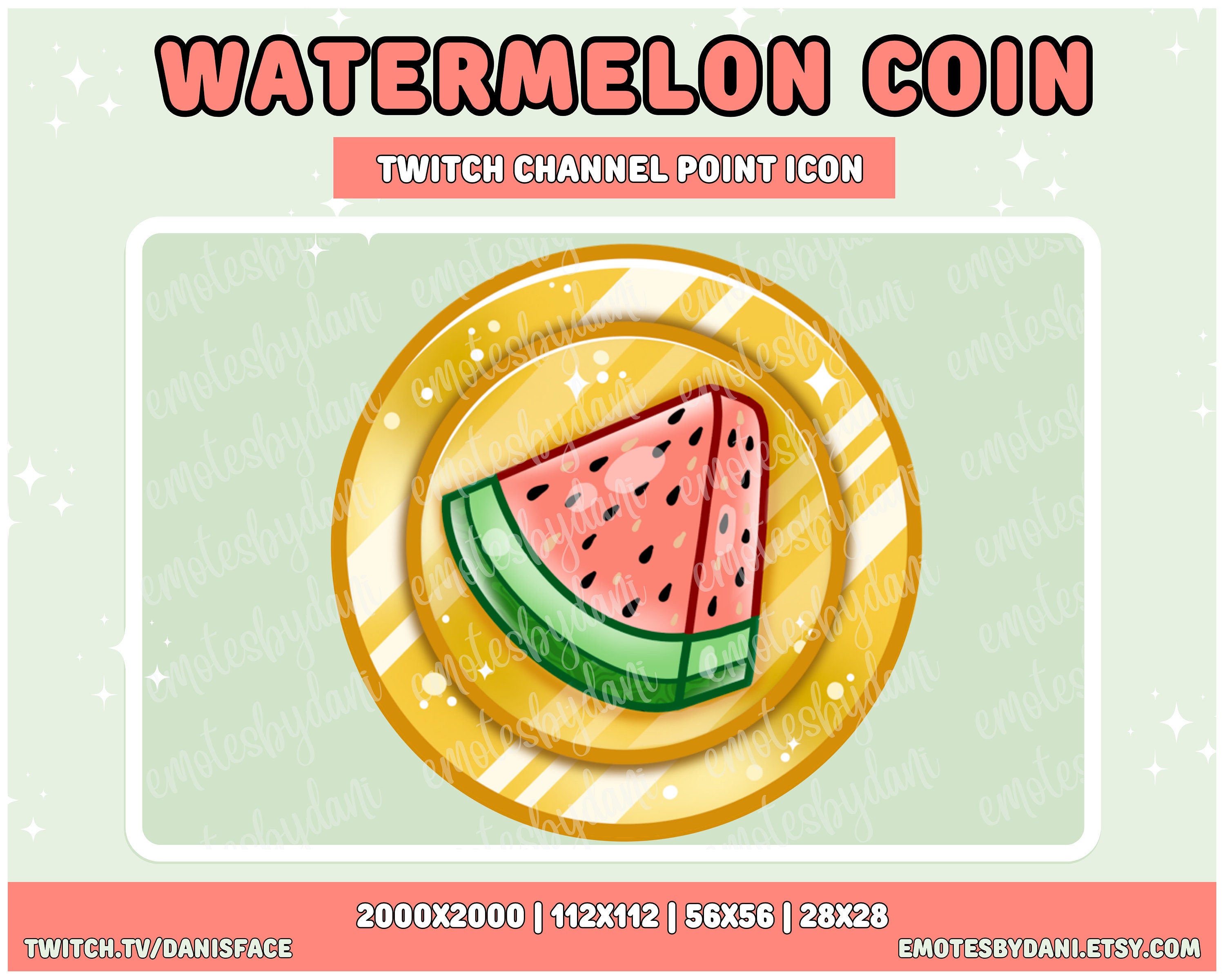 Watermelon Channel Point Icon Twitch Channel Point Coin - Etsy