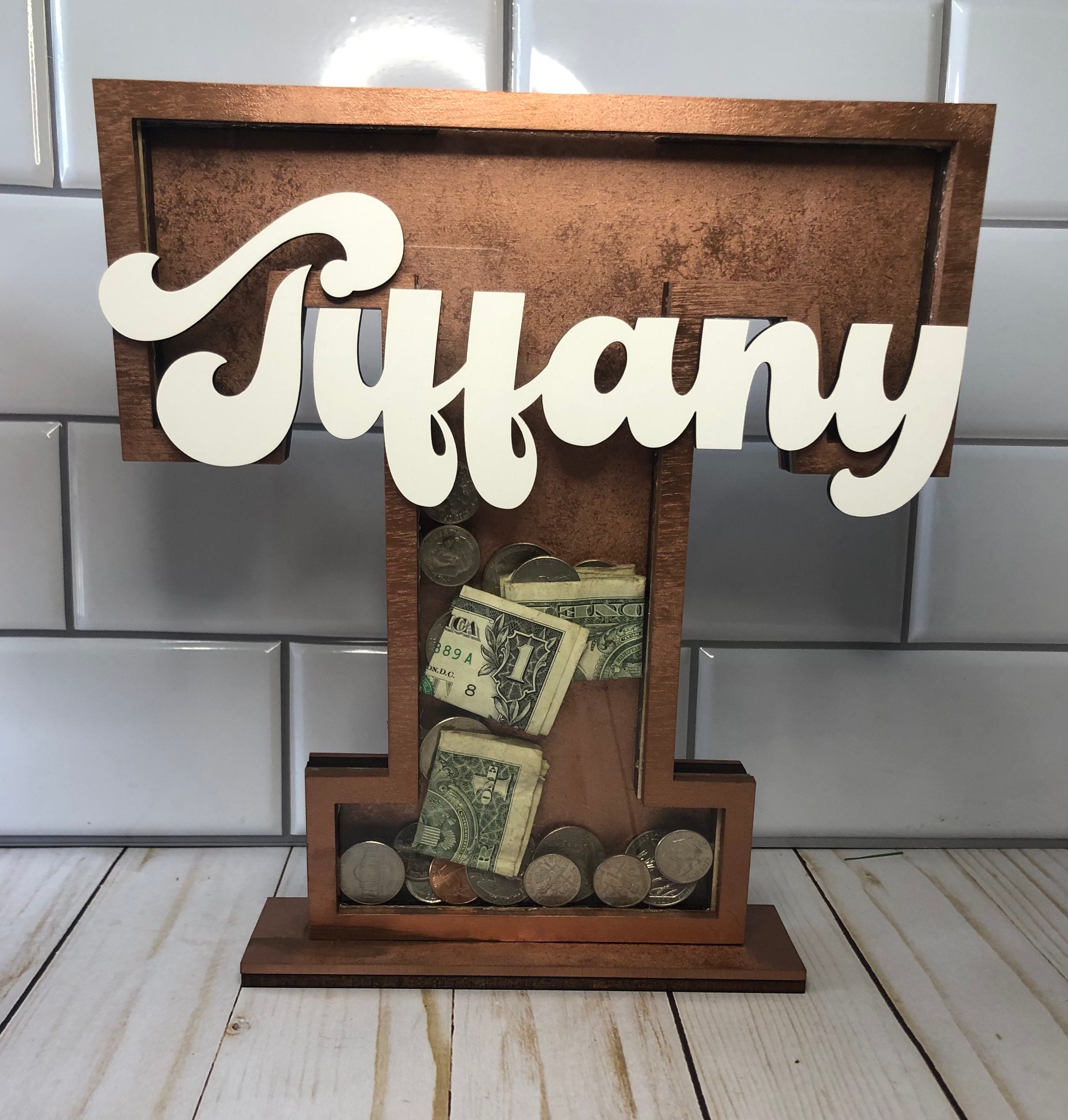 Custom Letter Bank Wood Letter Bank Personalized Gift - Etsy