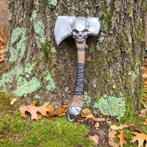 3D Printed Hand Painted Skull Axe: Full Size Prop - Etsy