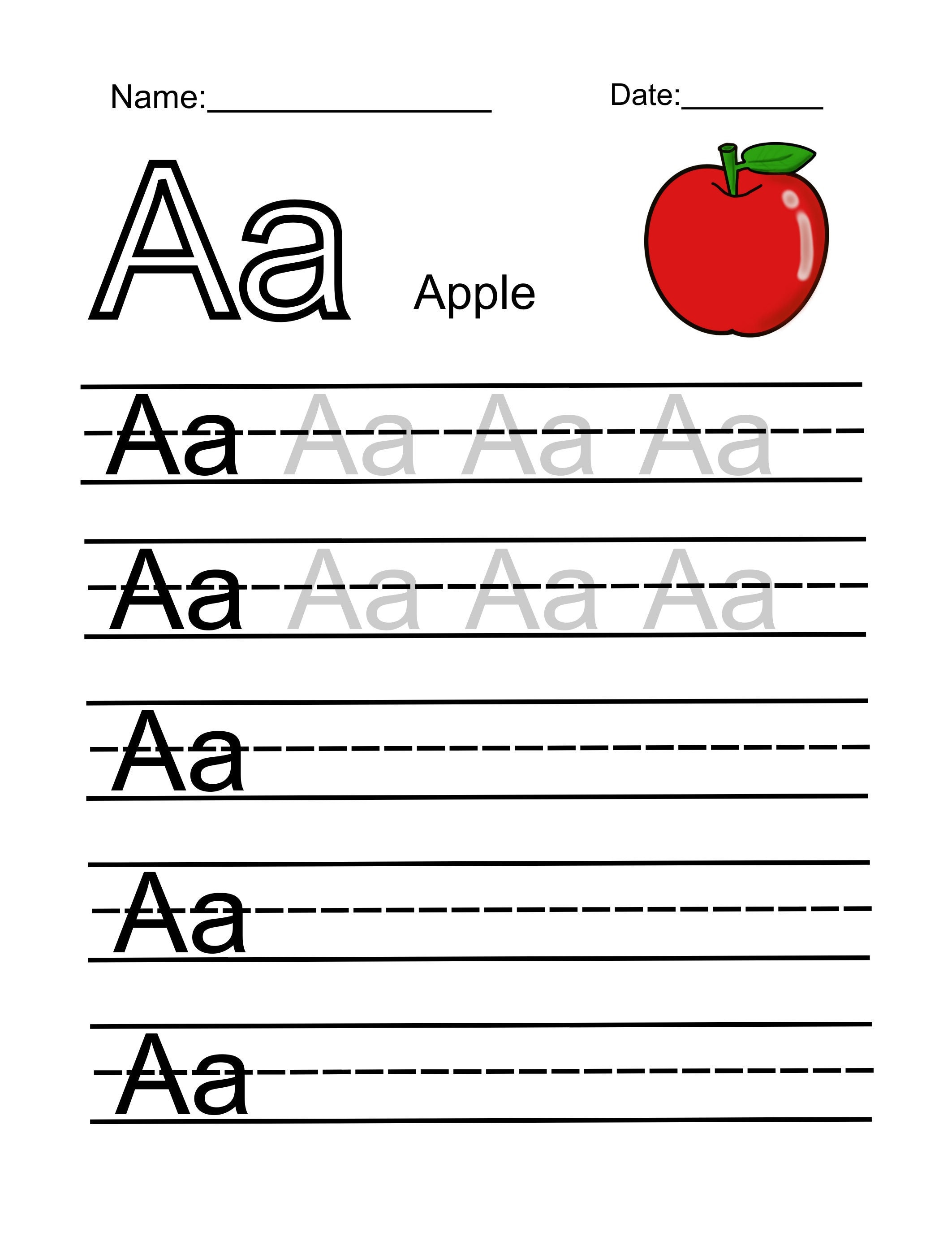 26 Printable Alphabet Letter Tracing Worksheets, Instant Download PDF ...