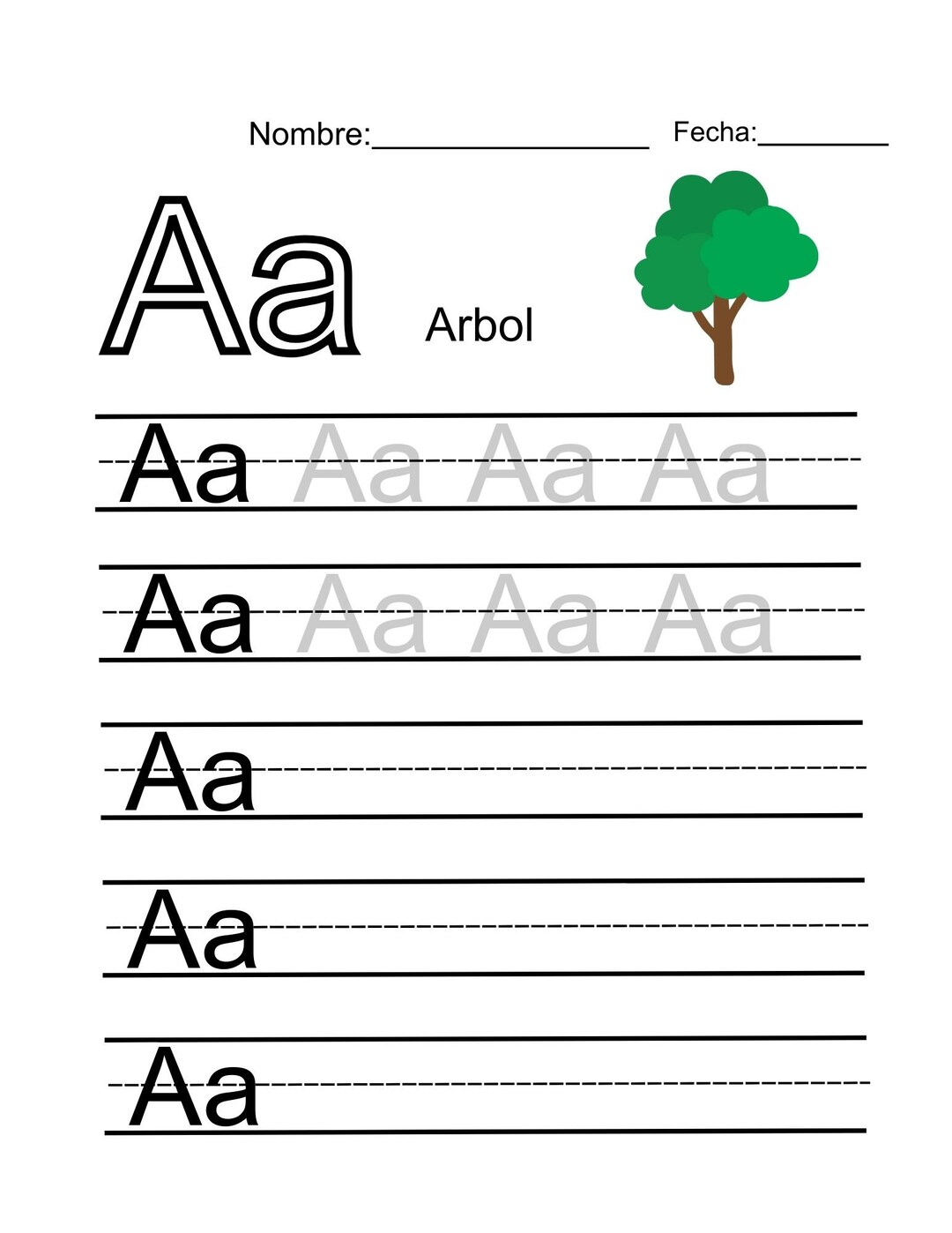 27 Spanish Printable Alphabet Letter Tracing Worksheets, Instant ...