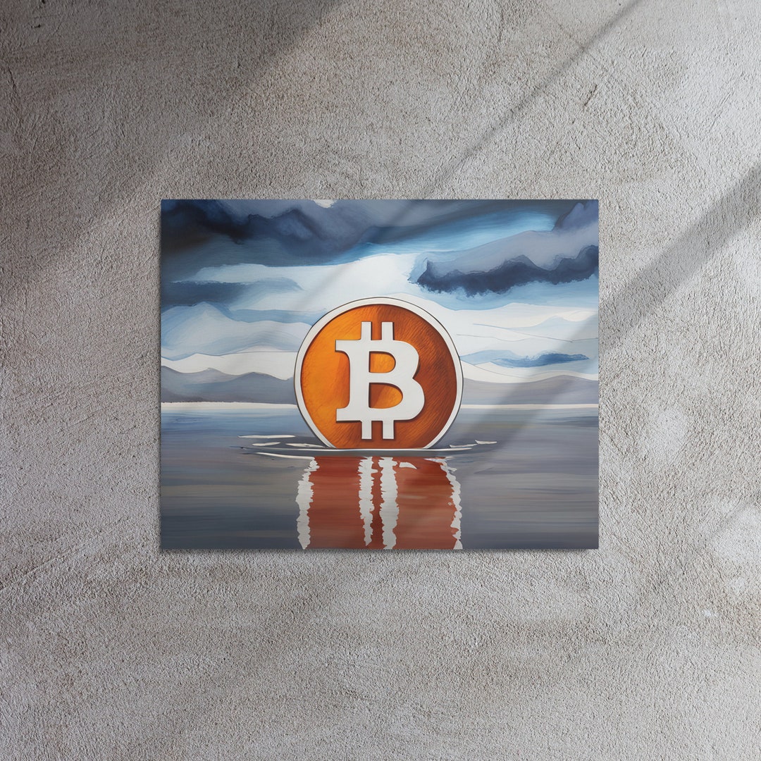 Bitcoin BTC Metal Aluminum Print Printed Crypto Wall Art Beach Sunset ...