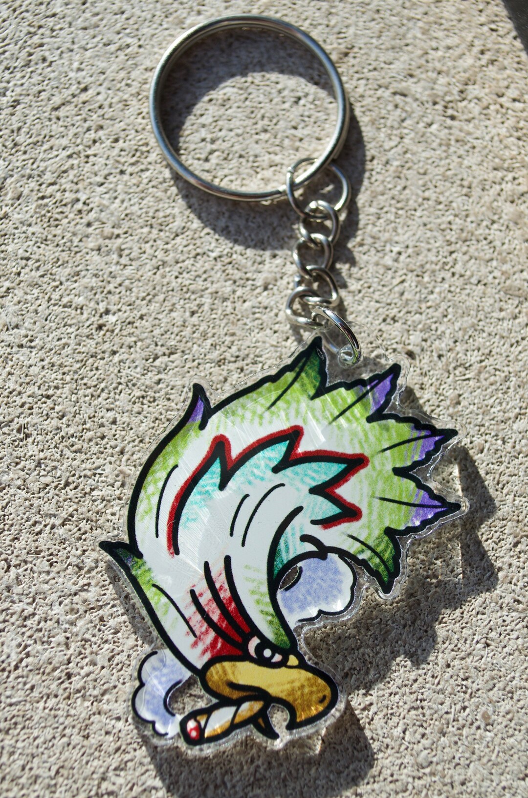 Smokin' Eagle Keychain, Traditional Tattoo Weed Eagle Keychain - Etsy