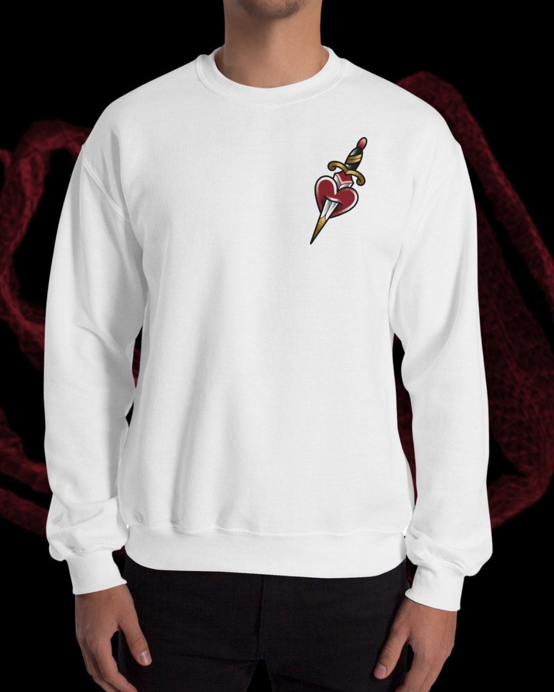 American Traditional Tattoo Dagger Snake Crewneck - Etsy