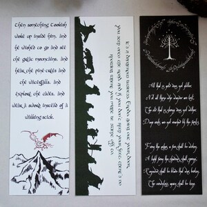 Lord of the Rings and the Hobbit Bookmarksj.r.r. Tolkien Bookmarks ...