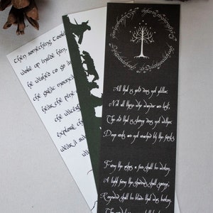 Lord of the Rings and the Hobbit Bookmarksj.r.r. Tolkien Bookmarks ...