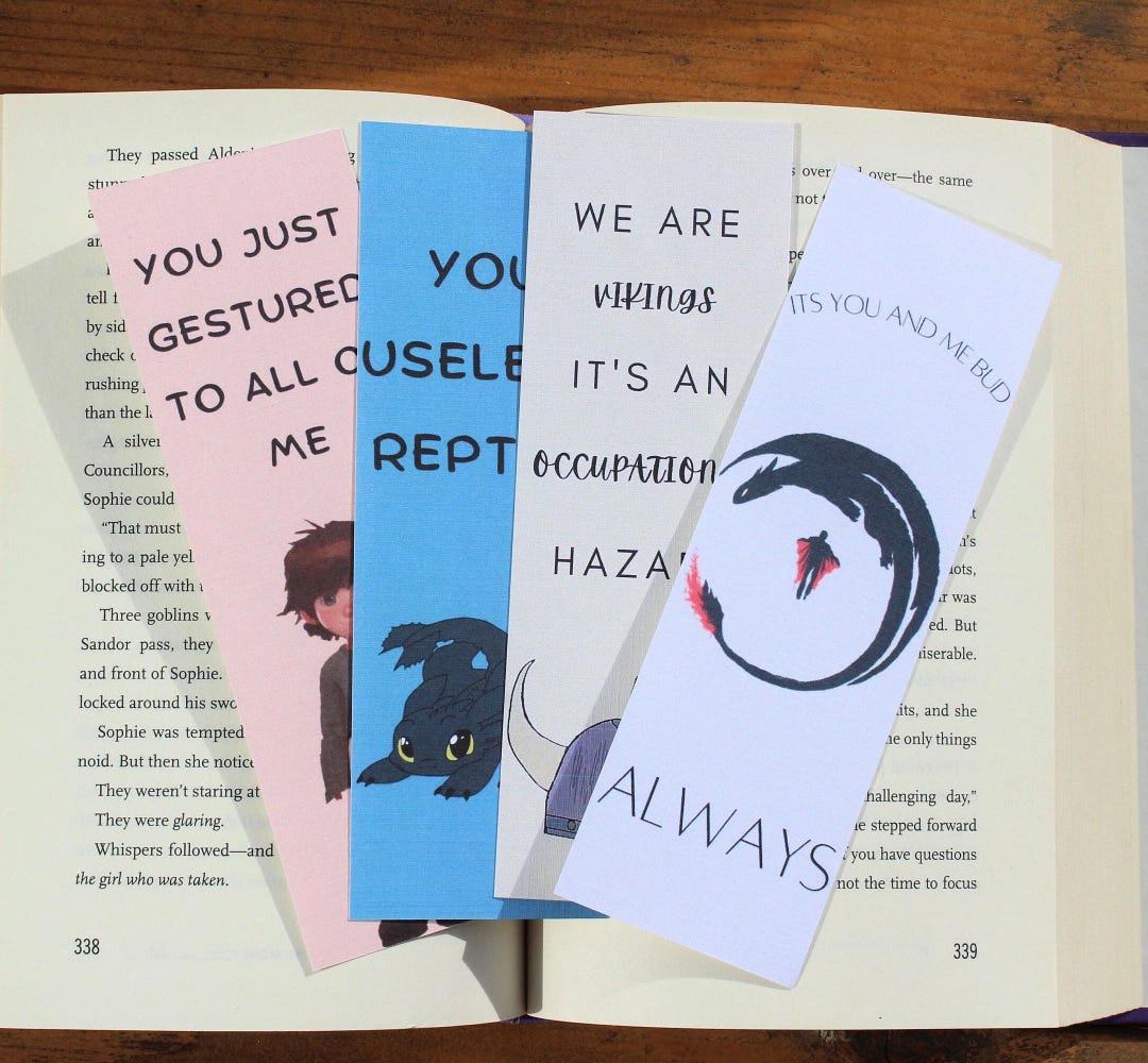 How to Train Your Dragon Bookmarks | HTTYD Quote Bookmarks | Cute HTTYD ...
