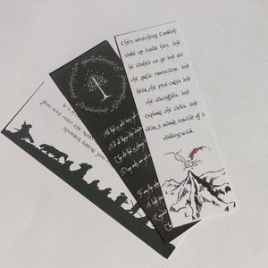 Lord of the Rings and the Hobbit Bookmarks J.R.R. Tolkien - Etsy