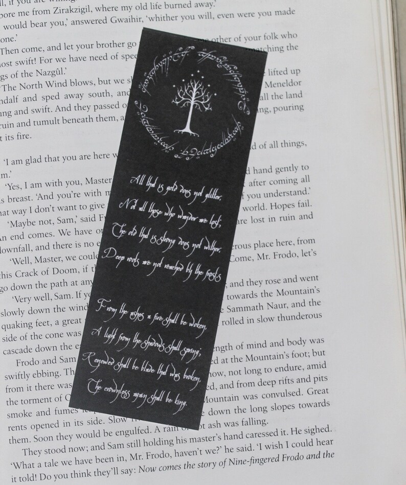 Lord of the Rings and the Hobbit Bookmarks J.R.R. Tolkien - Etsy