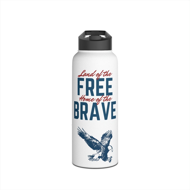 Land of the Free, Home of the Brave Patriotic Bottle Red, White, and ...