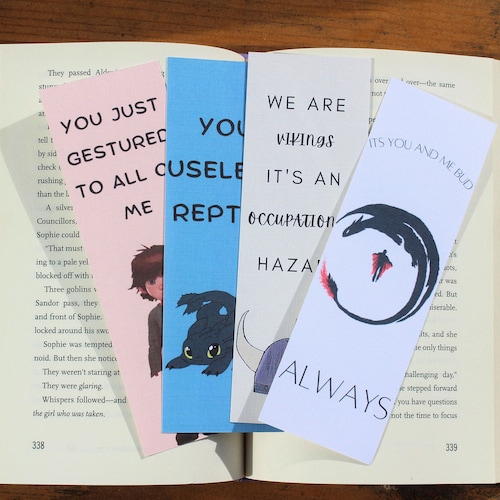 How to Train Your Dragon Bookmarks HTTYD Quote Bookmarks - Etsy