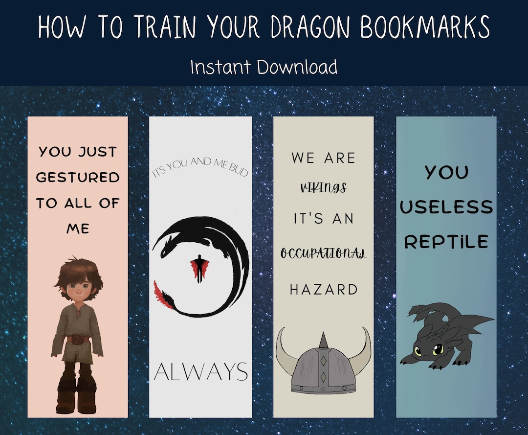 HTTYD Quote Bookmarks: Toothless & Hiccup Designs (instant Download) - Etsy