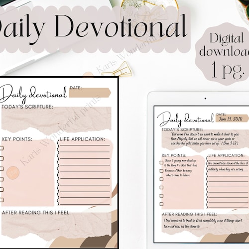Daily Devotional Printable A4 A5 Classic Happy Planner - Etsy