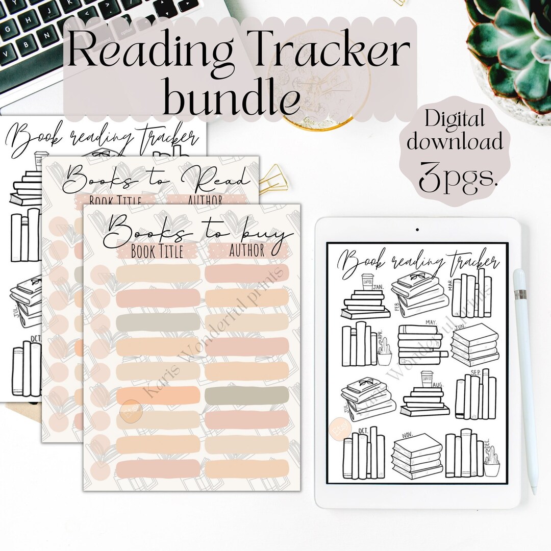 Reading Tracker Bundle | Printable | A4, A5, Classic Happy Planner ...