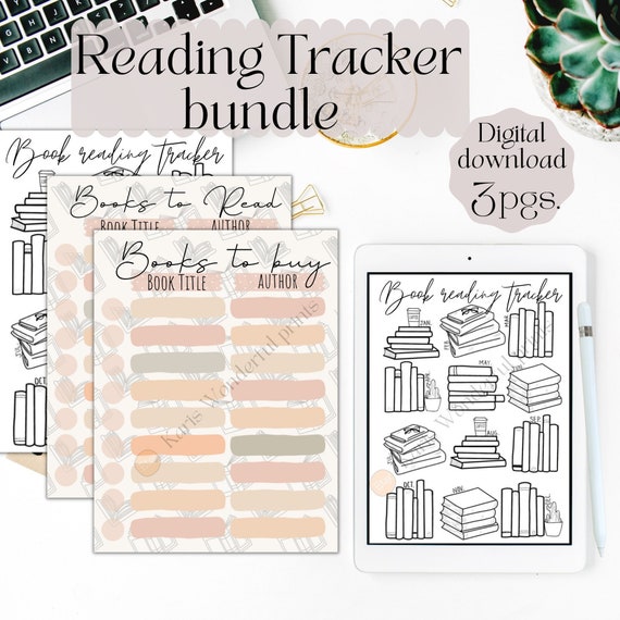 Reading Tracker Bundle Printable A4 A5 Classic Happy | Etsy