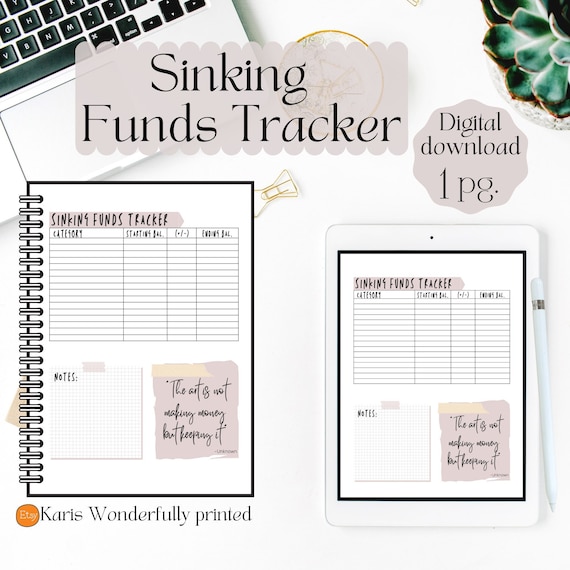 Sinking Funds Tracker Printable A4 A5 Classic Happy | Etsy