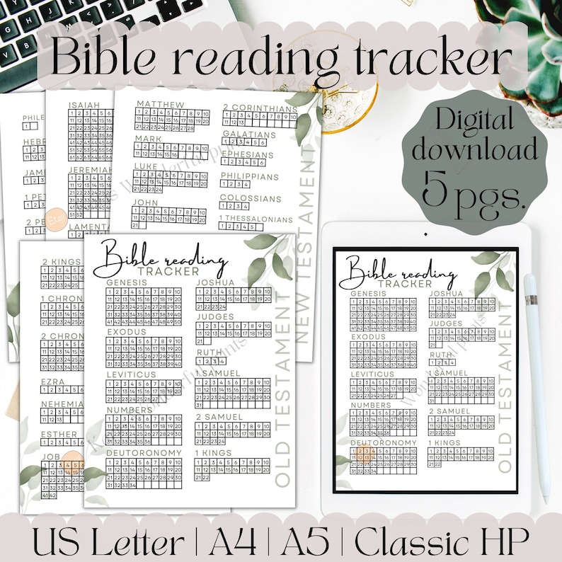 Bible Reading Tracker | Printable | A4, A5, Classic Happy Planner ...