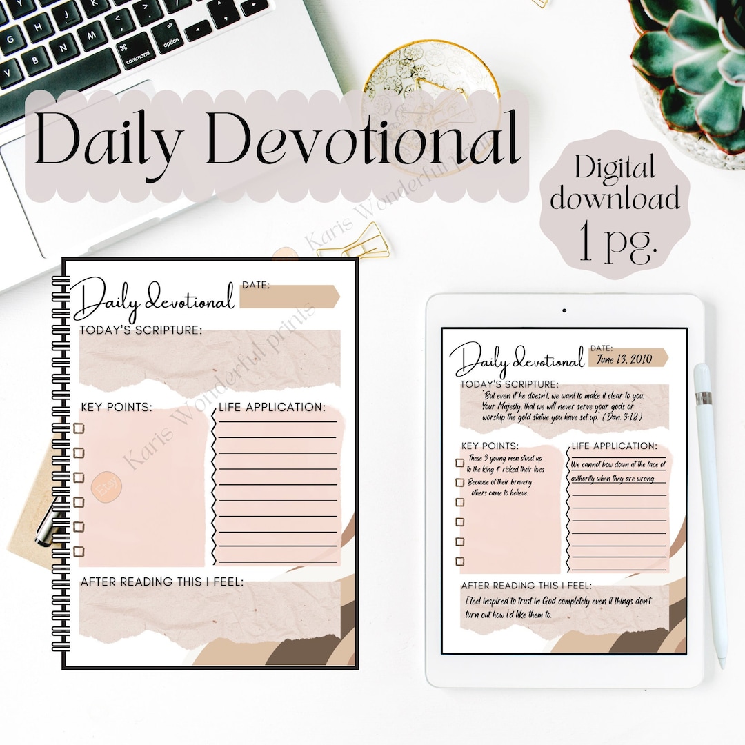 Daily Devotional Printable A4, A5, Classic Happy Planner Christian ...