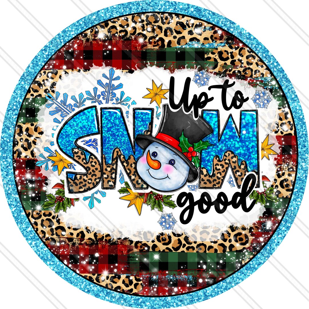 Snowman Sign Blue Christmas Sign Leopard Snowman Sign Christmas Snowman ...