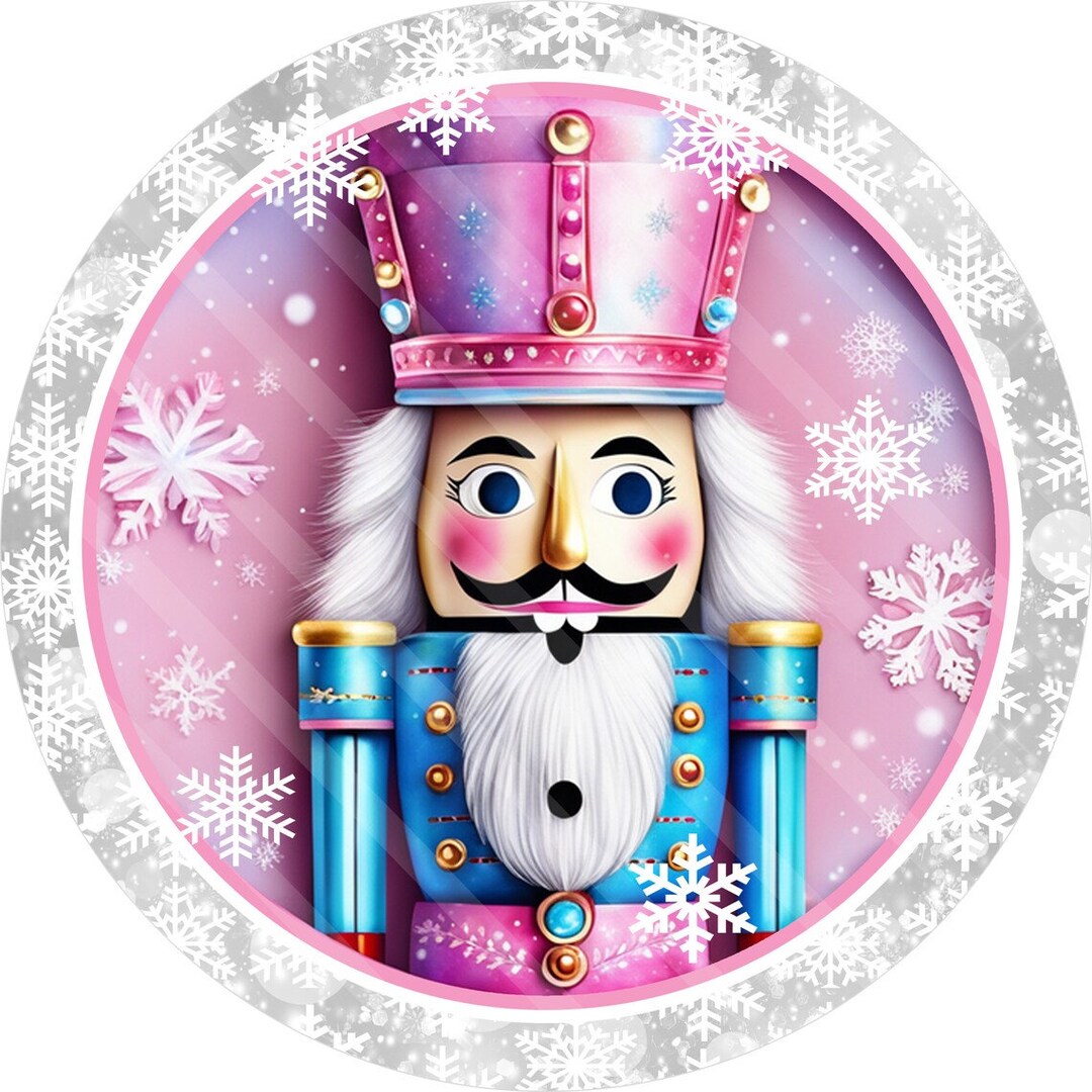 Nutcracker Sign Nutcracker Wreath Sign Blue Christmas Sign Pink ...