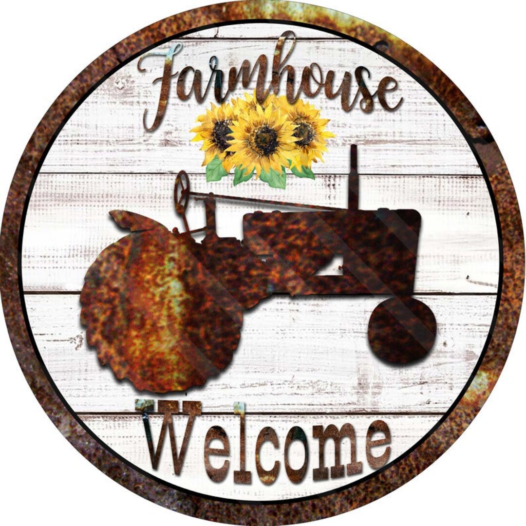 Farmhouse Welcome Sign Farmhouse Decor Old Tractor Country Home ...