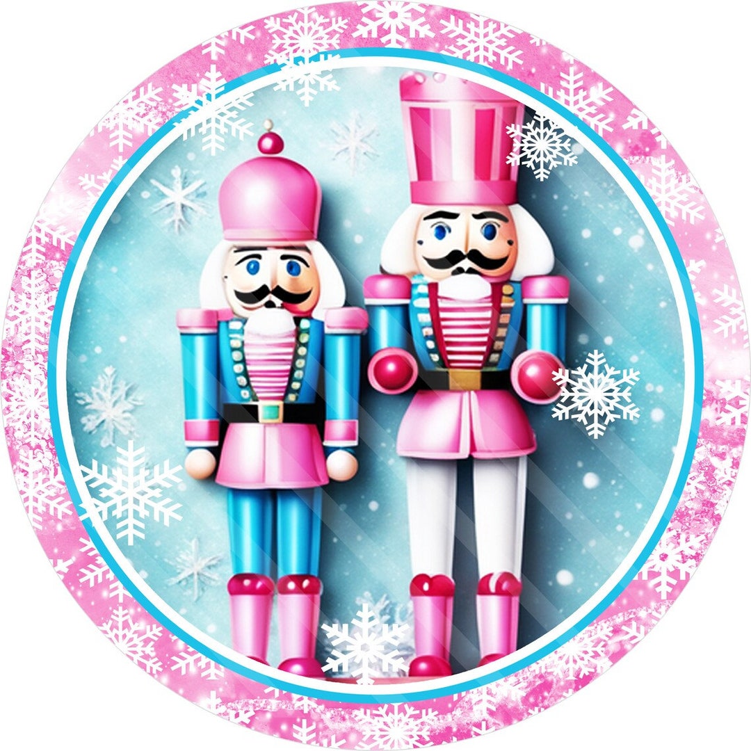 Nutcracker Sign Nutcracker Wreath Sign Blue Christmas Sign Pink ...
