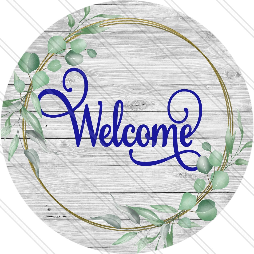 Welcome Sign Greenery Sign Floral Welcome Sign Everyday Door Decor ...