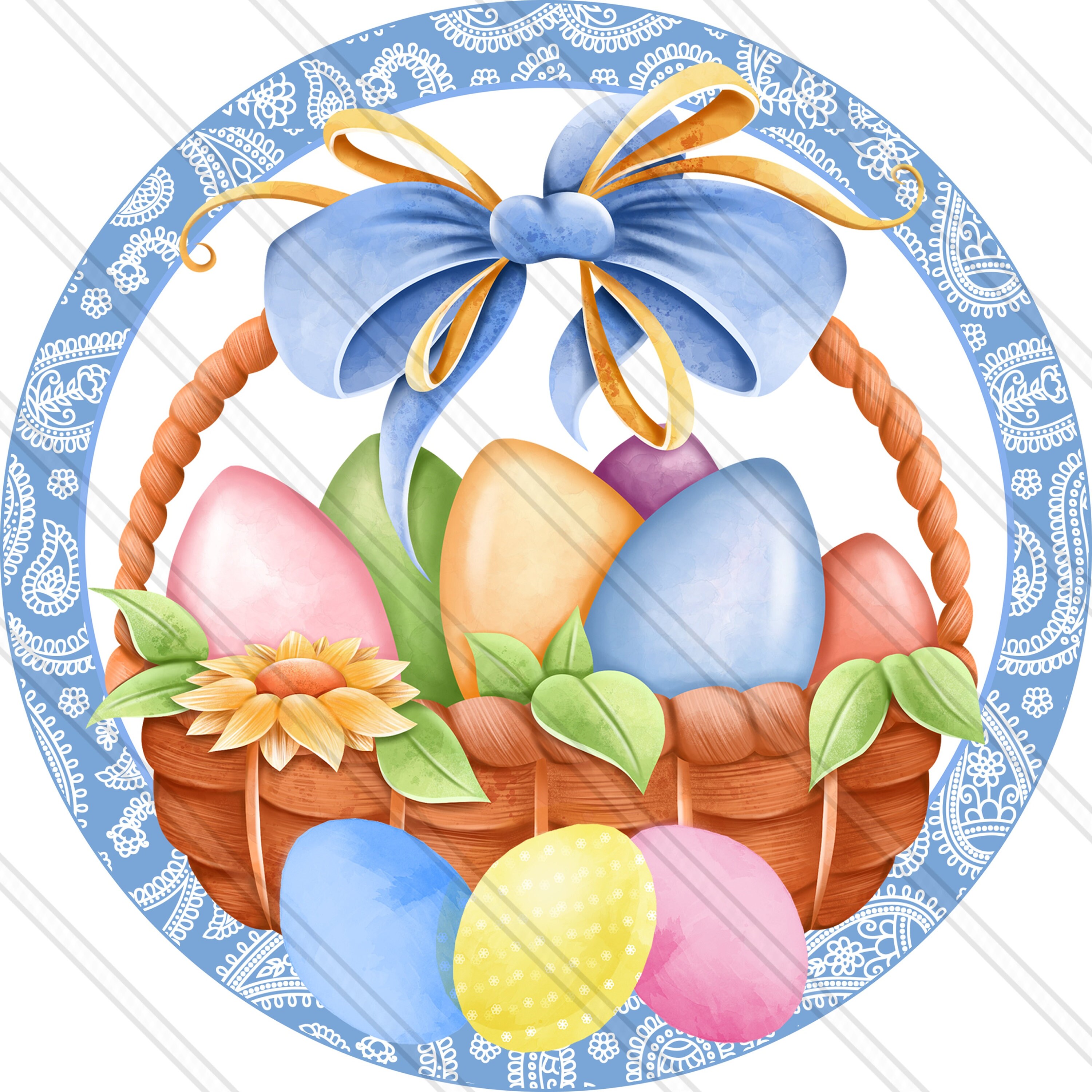 Easter Basket Easter Eggs Happy Easter Pastel Eggs Metal Sign - Etsy