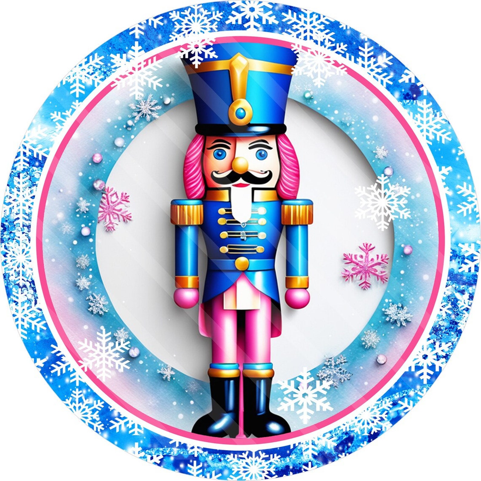 Nutcracker Sign Nutcracker Wreath Sign Blue Christmas Sign Pink ...