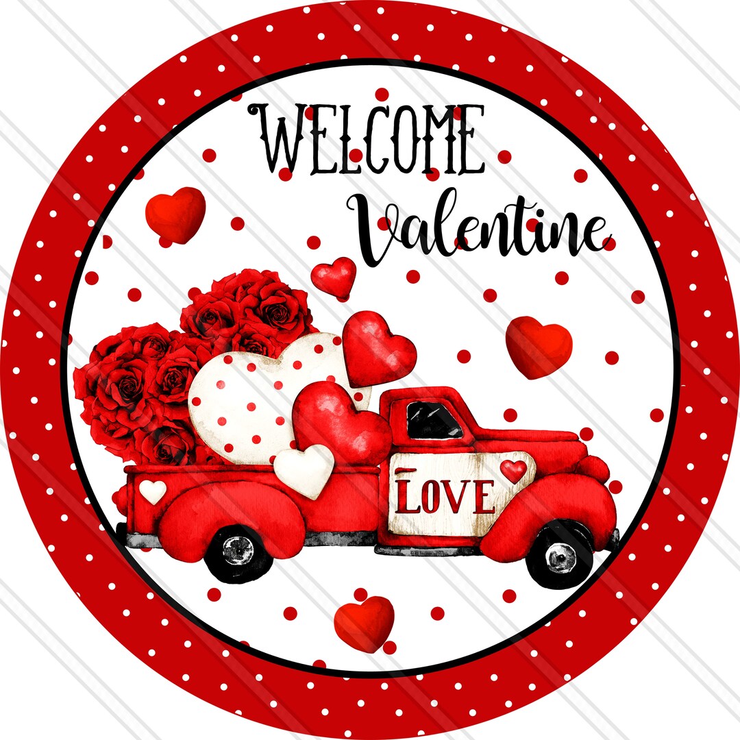 Happy Valentines Day Sign Valentines Truck Sign Valentines Door Decor ...