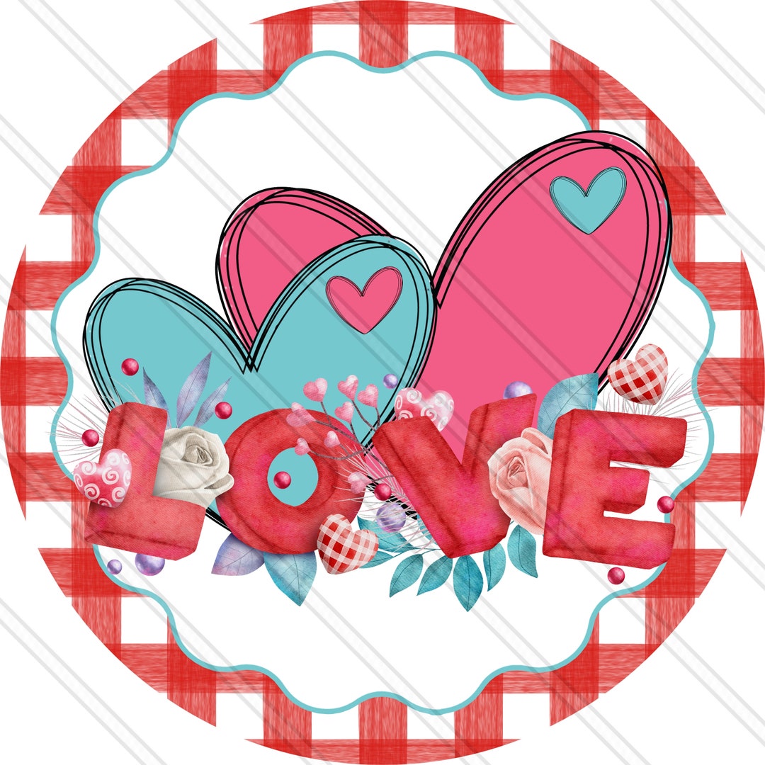 Love Sign Love Hearts Sign Valentines Door Decor Valentines Sign ...