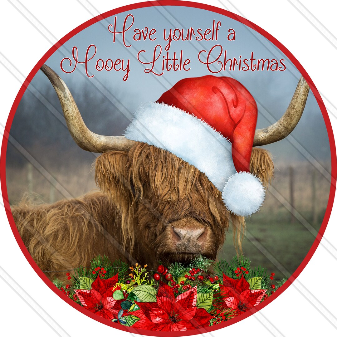 Mooey Christmas Sign Highland Cow Christmas Christmas Sign Christmas ...