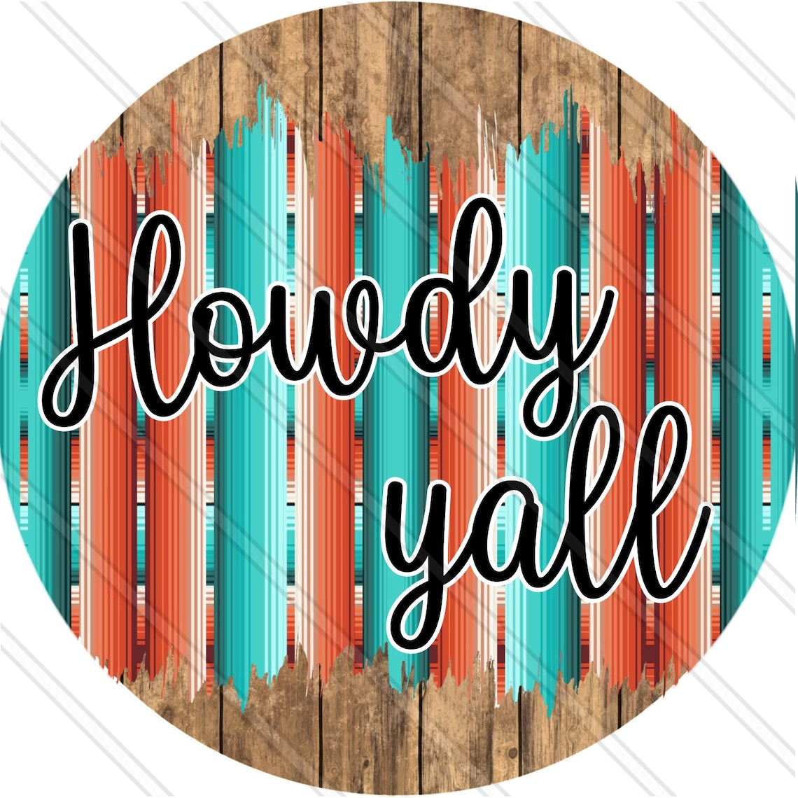 Howdy Y'all Sign Serape and Wood Turquoise Country - Etsy