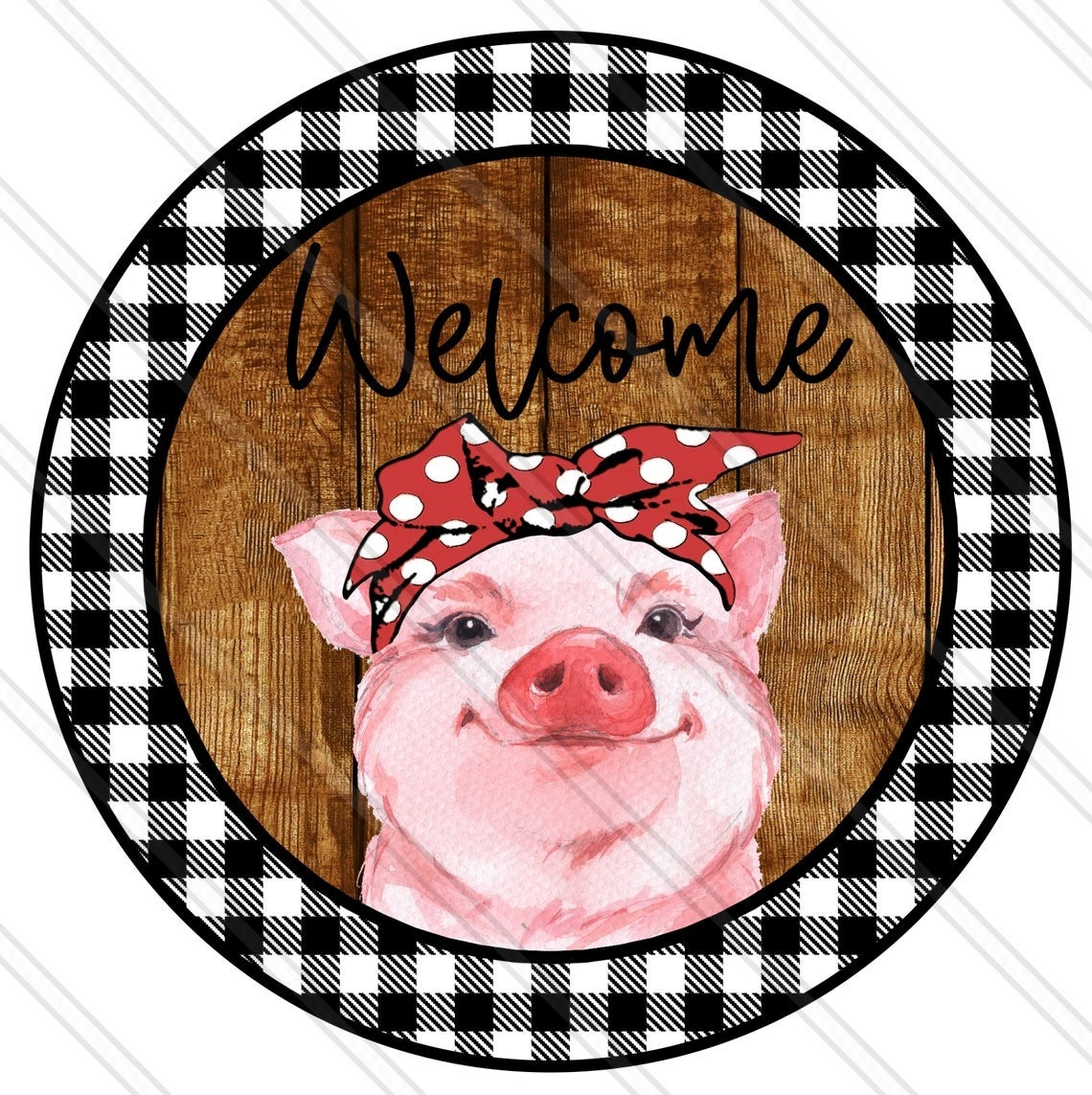 Welcome Pig Sign Cute Pig Country Sign Everyday Sign - Etsy