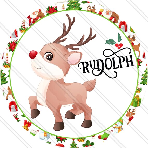 Rudolph Sign Santa's Reindeer Christmas Sign Cute | Etsy