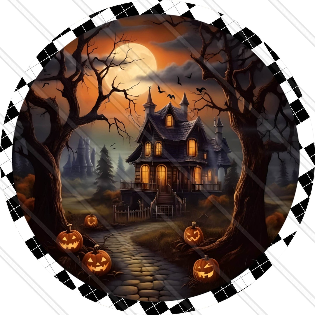 Haunted House Sign Halloween House Sign Spooky Home Sign Halloween ...