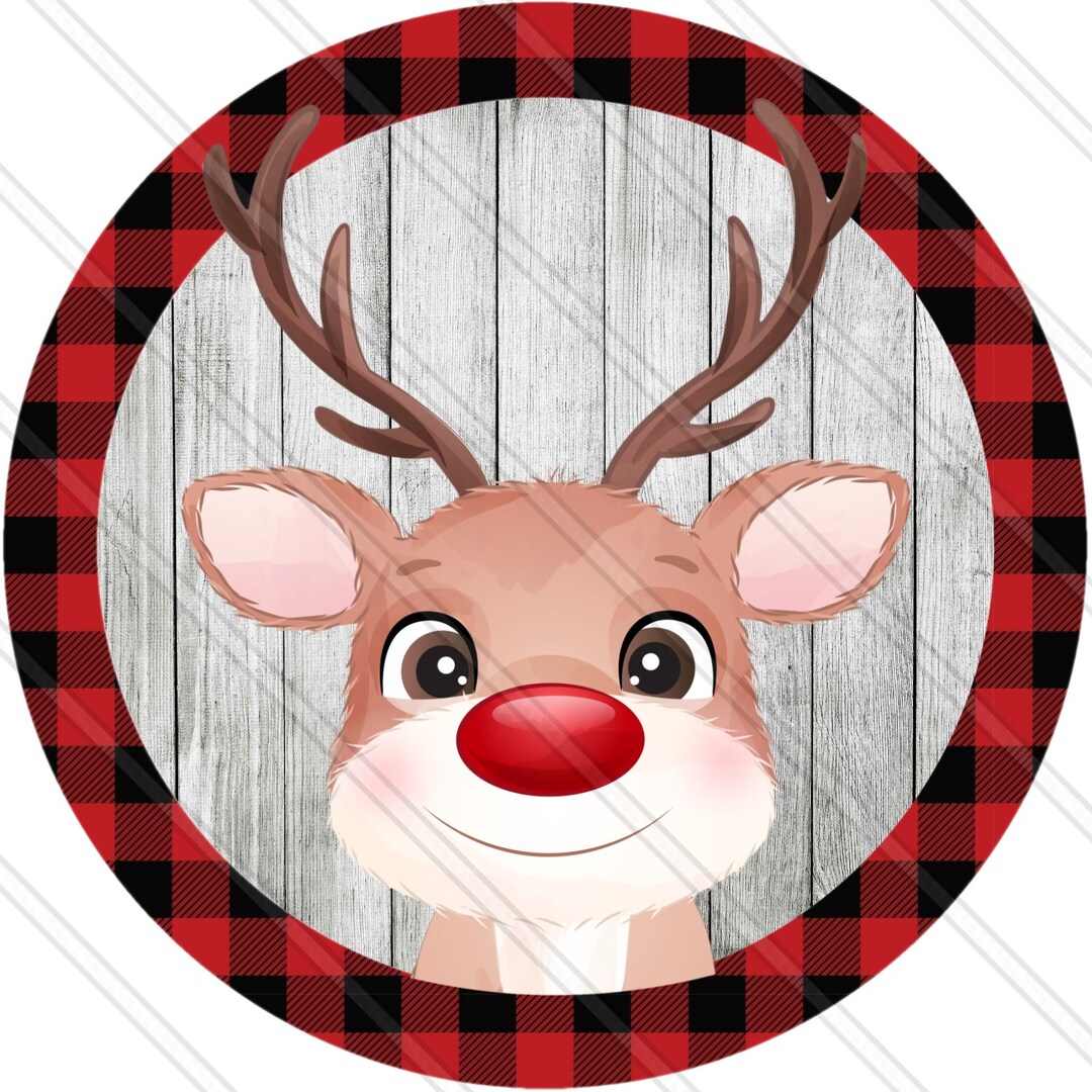 Rudolph Sign Santa's Reindeer Red Nose Reindeer Christmas Sign Cute ...
