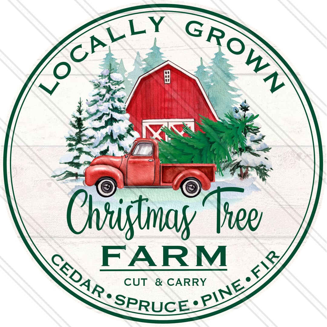 Christmas Tree Farm Sign Red Truck Sign Christmas Tree Sign Christmas ...