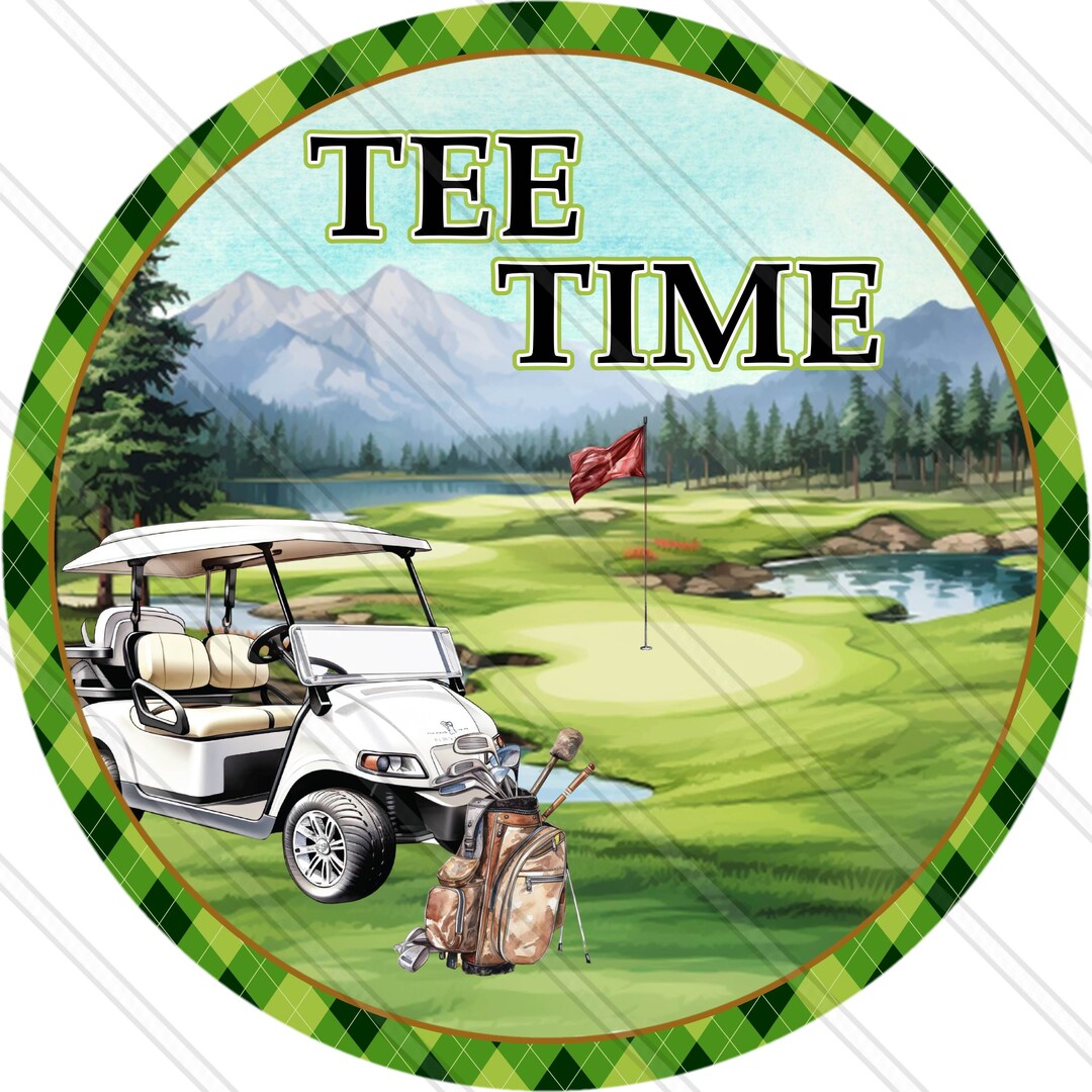 Tee Time Sign - Golf Sign - Golf Course Sign - Golf Wreath Sign - Golf ...