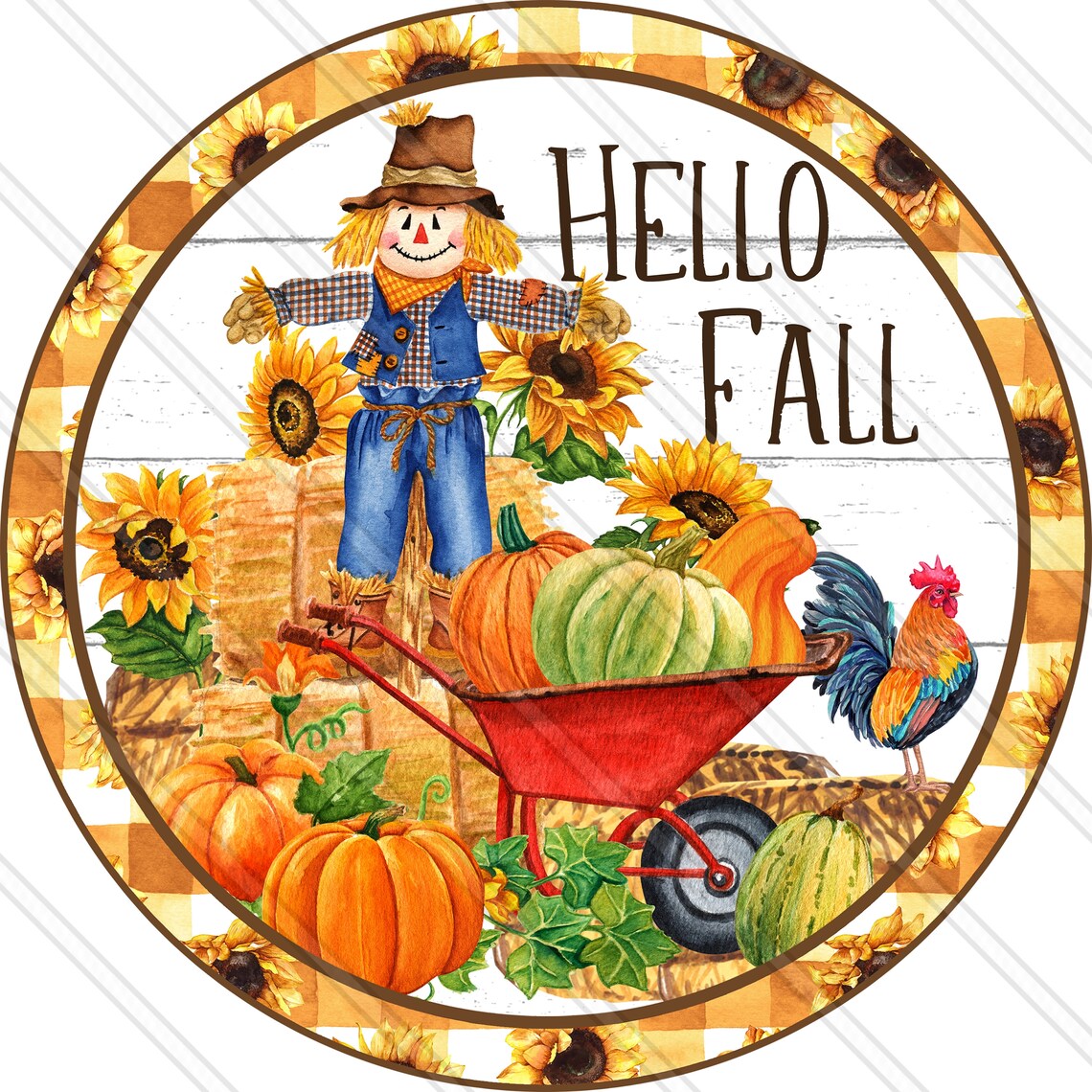 Hello Fall Sign Scarecrow Sign Fall Sign Autumn Sign - Etsy
