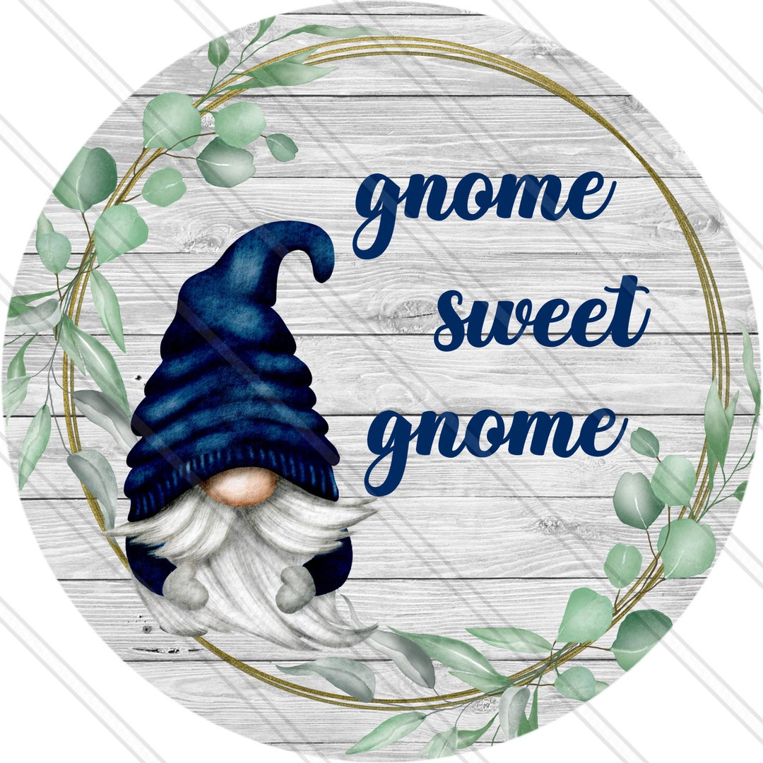 Gnome Sweet Gnome Sign Greenery Sign Gnome Sign Everyday Door Decor ...