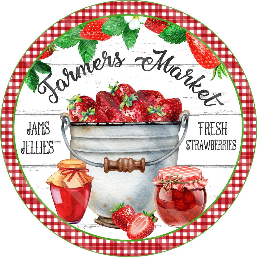 Farmers Market Sign Strawberry Sign Summertime Sign Summer Sign Summer ...
